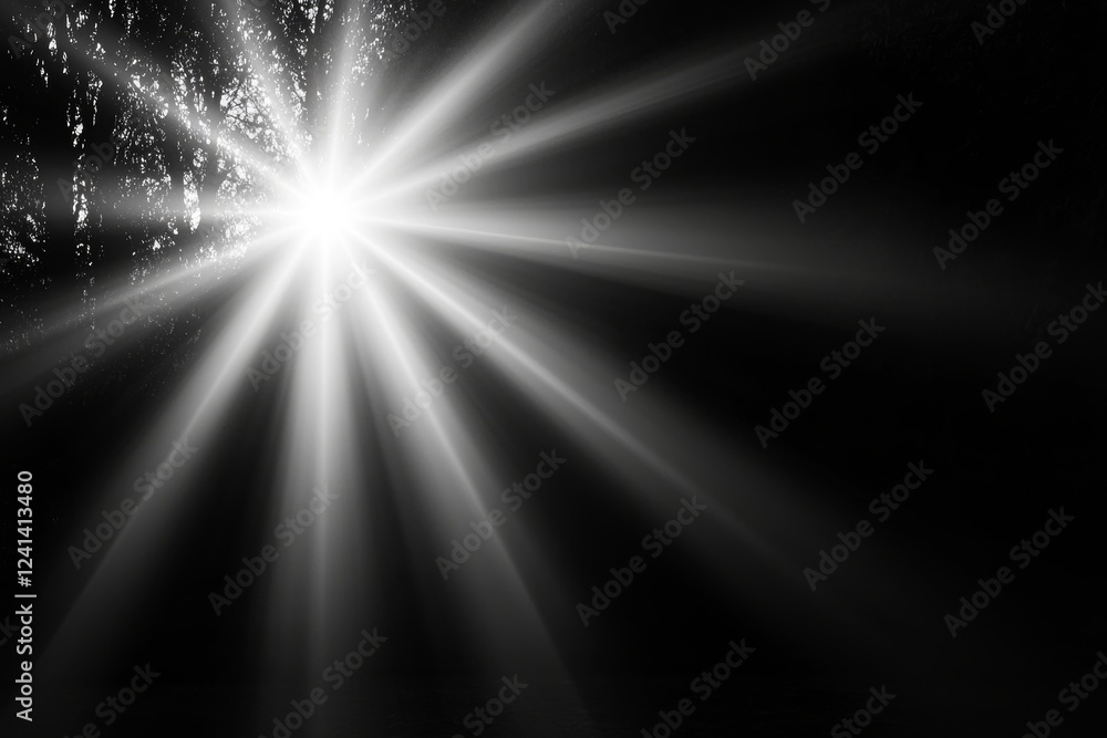 Overlay effect of a radiant light beam in PNG with transparency Stock ...