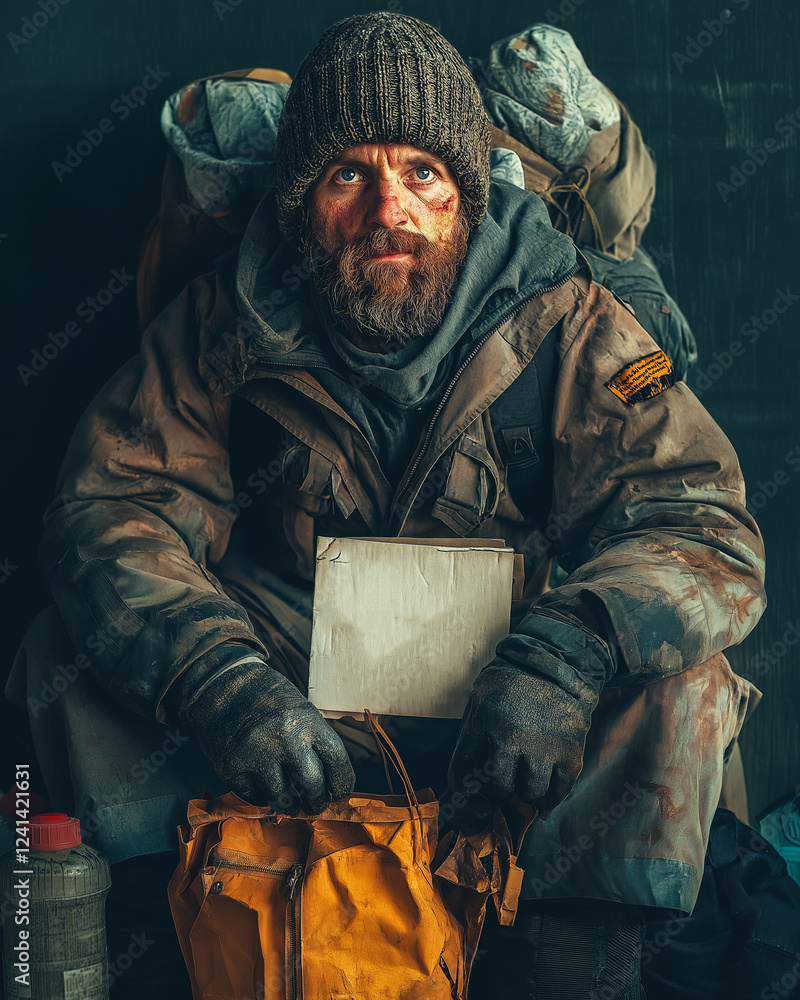 Homelessness poverty housing. Crisis human rights. A poignant image of ...