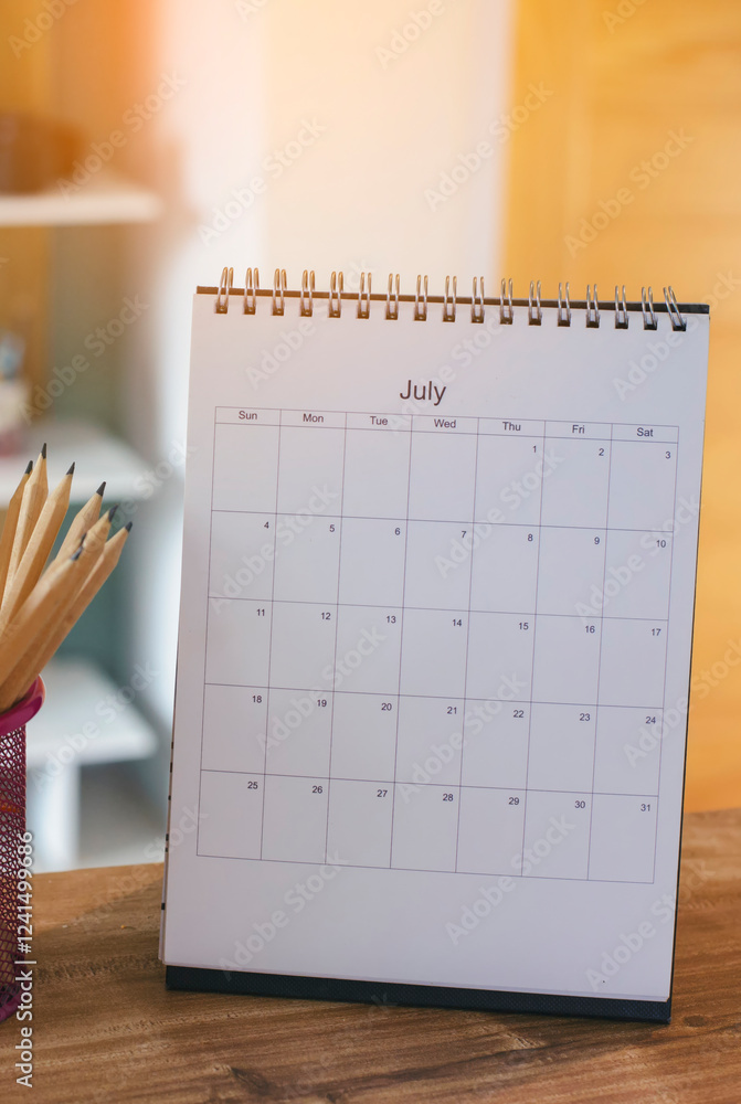 2025 Calendar desk placed on table. Desktop Calender for Planner to ...