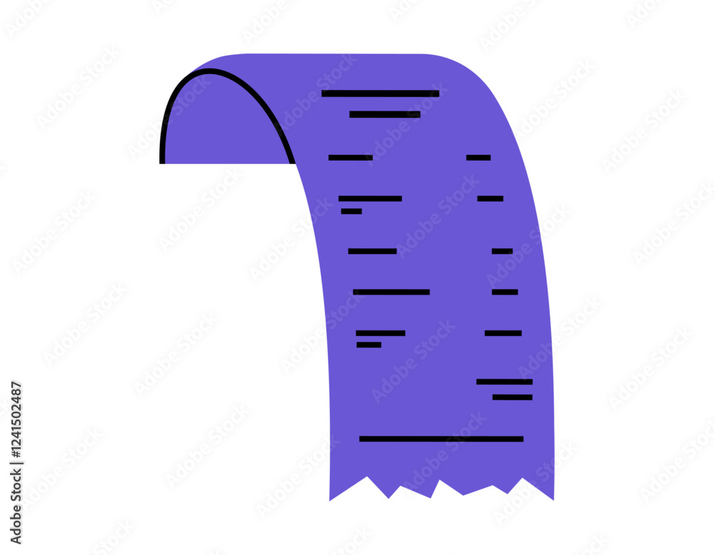 Hand drawn cute cartoon illustration sales receipt. Flat vector money ...