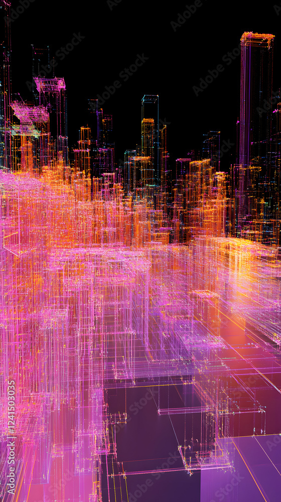 Interactive 3D model of AI neural networks, visualizing data flow, deep ...