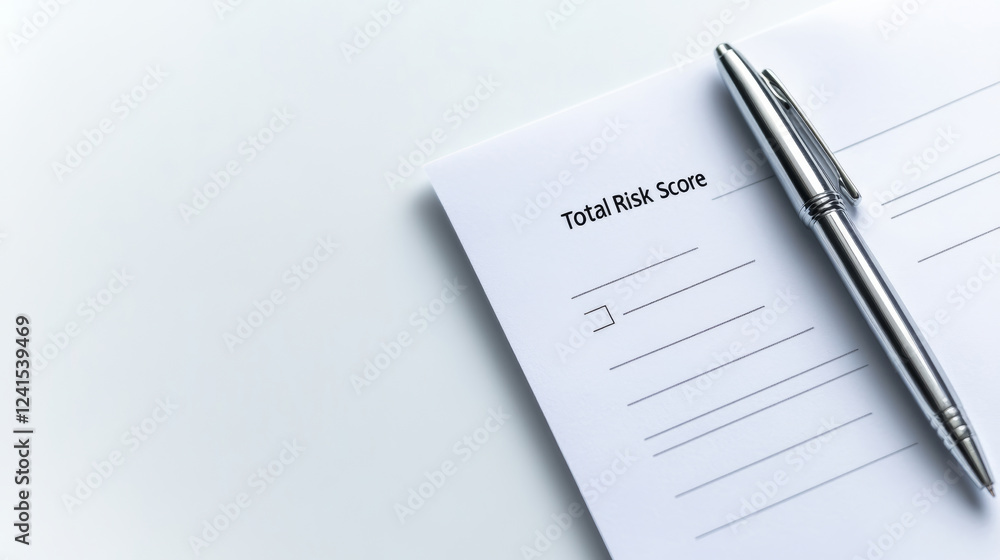 Risk assessment document with a highlighted Total Risk Score section ...