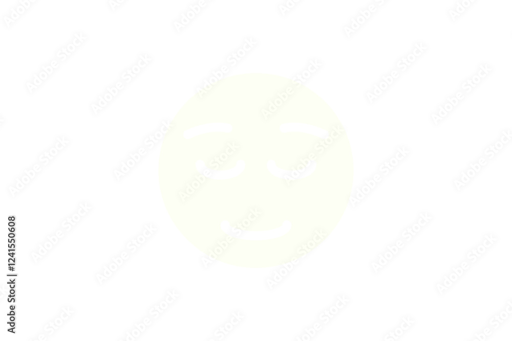 Relieved face emoji in white. Emoticon icon symbol in transparent ...