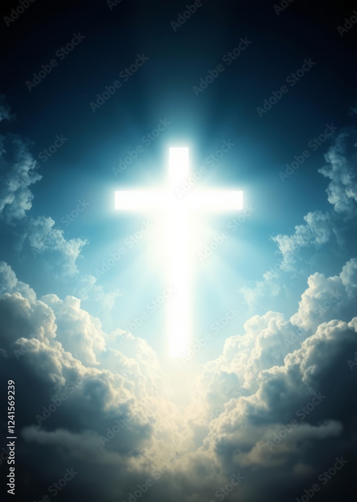 Resurrection - light cross shape in clouds - risen - jesus ascends to ...