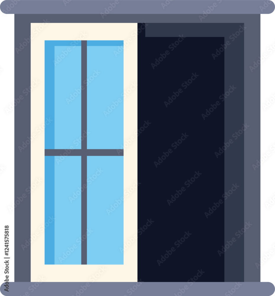 Sliding window opening, bringing fresh air and light into a modern ...