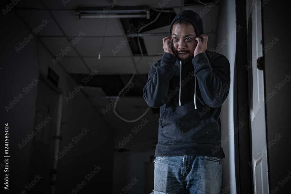 Asian men are drug addicts to inject heroin into their veins themselves ...