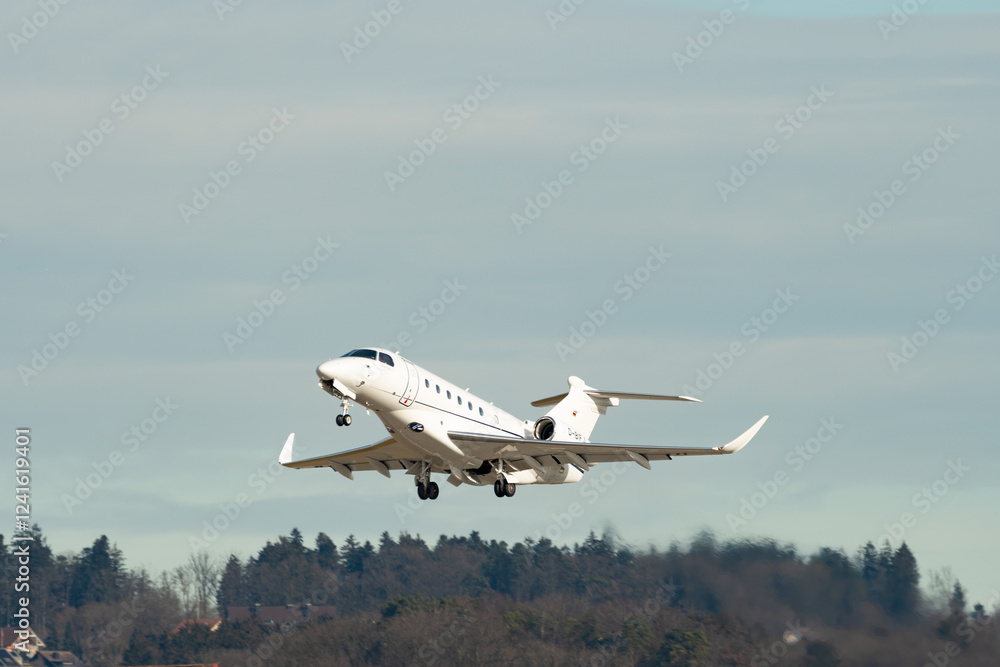 D-BIFJ Vista Jet Embraer Legacy 500 jet in Zurich in Switzerland 24.1. ...