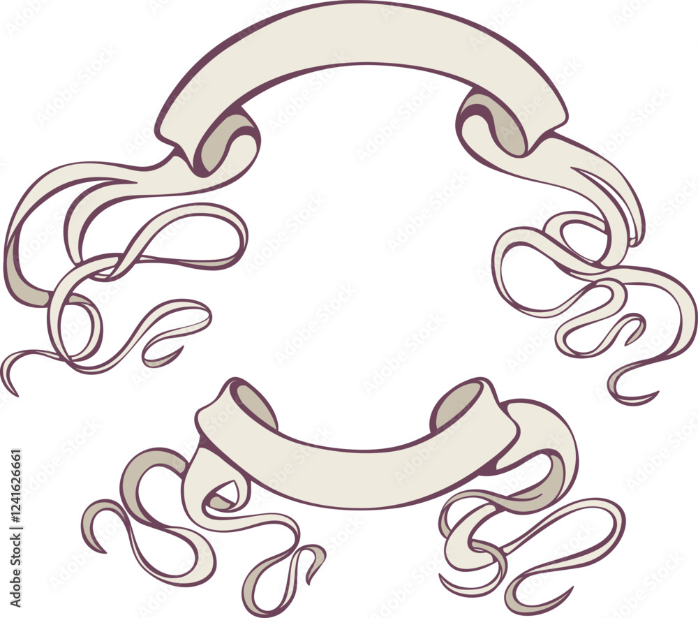 Parchment scroll banners, vintage paper clipart, medieval scrolls ...