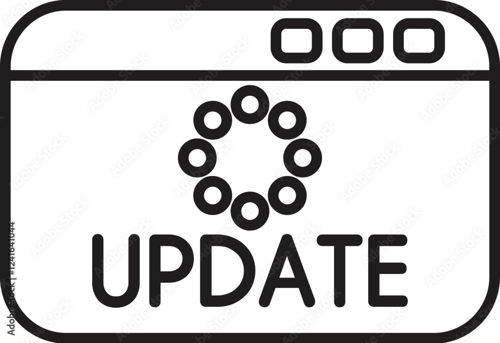 Web browser window displaying software update process with loading ...