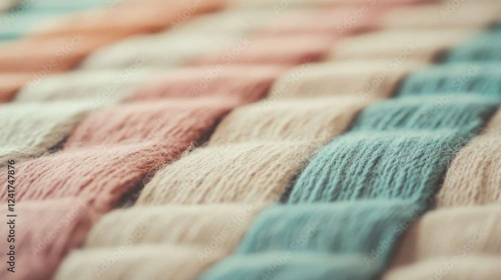 Soft pastel yarn texture, craft workshop background, textile production ...