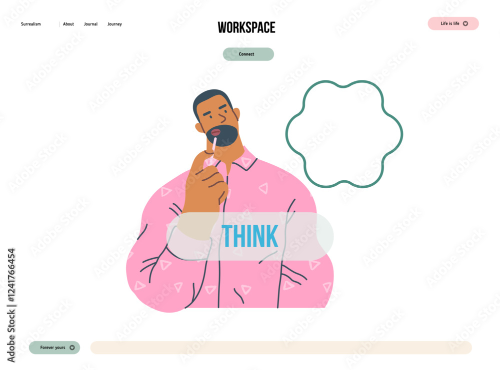 Thinking people, modern flat vector concept illustration- man standing ...