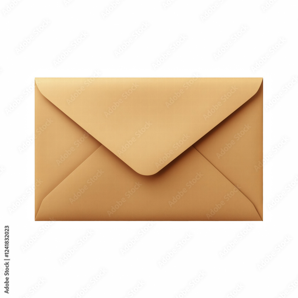 Realistic brown kraft paper envelope with neatly folded flap for ...