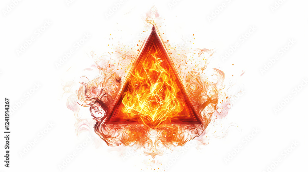 Fire alchemy elemental tattoo design on white background, alchemy, fire ...