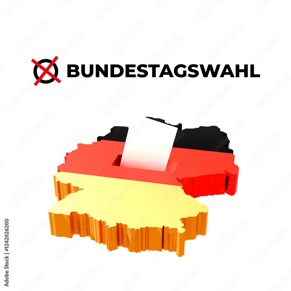 Bundestagswahl 2025, German Federal Election. Ballot box with German ...