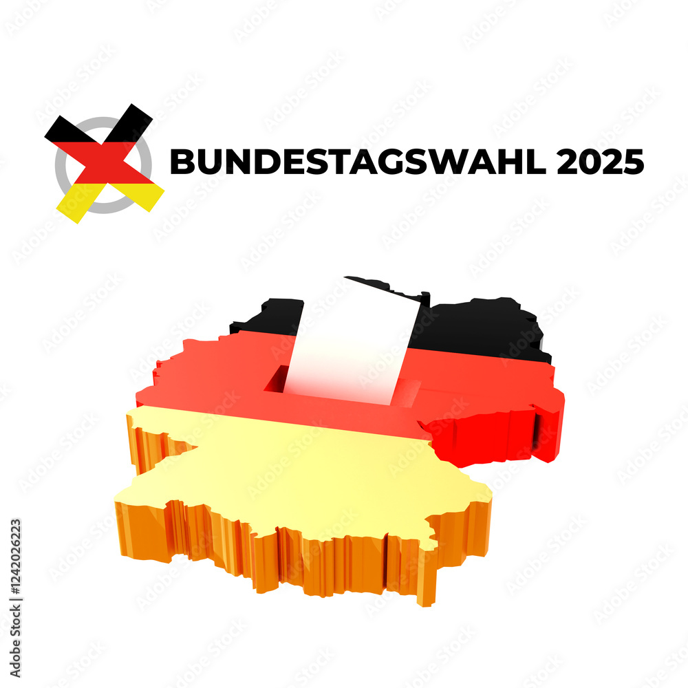 Bundestagswahl 2025, German Federal Election. Ballot box with German ...