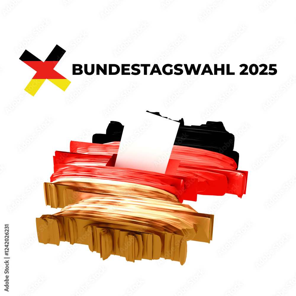 Bundestagswahl 2025, German Federal Election. Ballot box with German ...