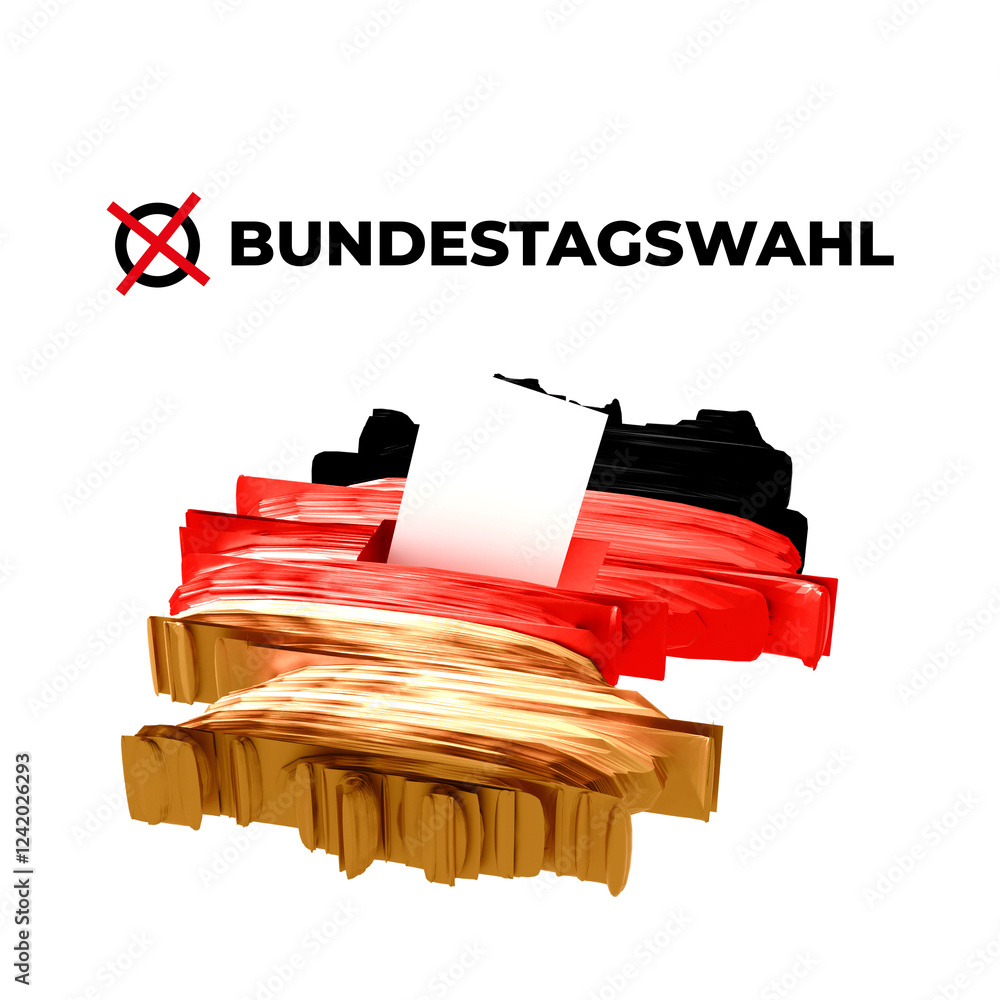 Bundestagswahl 2025, German Federal Election. Ballot box with German ...