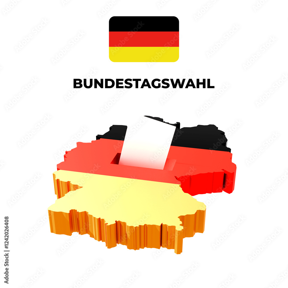 Bundestagswahl 2025, German Federal Election. Ballot box with German ...