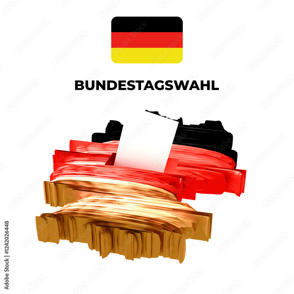 Bundestagswahl 2025, German Federal Election. Ballot box with German ...