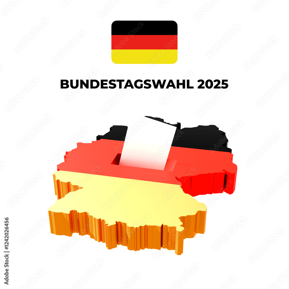 Bundestagswahl 2025, German Federal Election. Ballot box with German ...