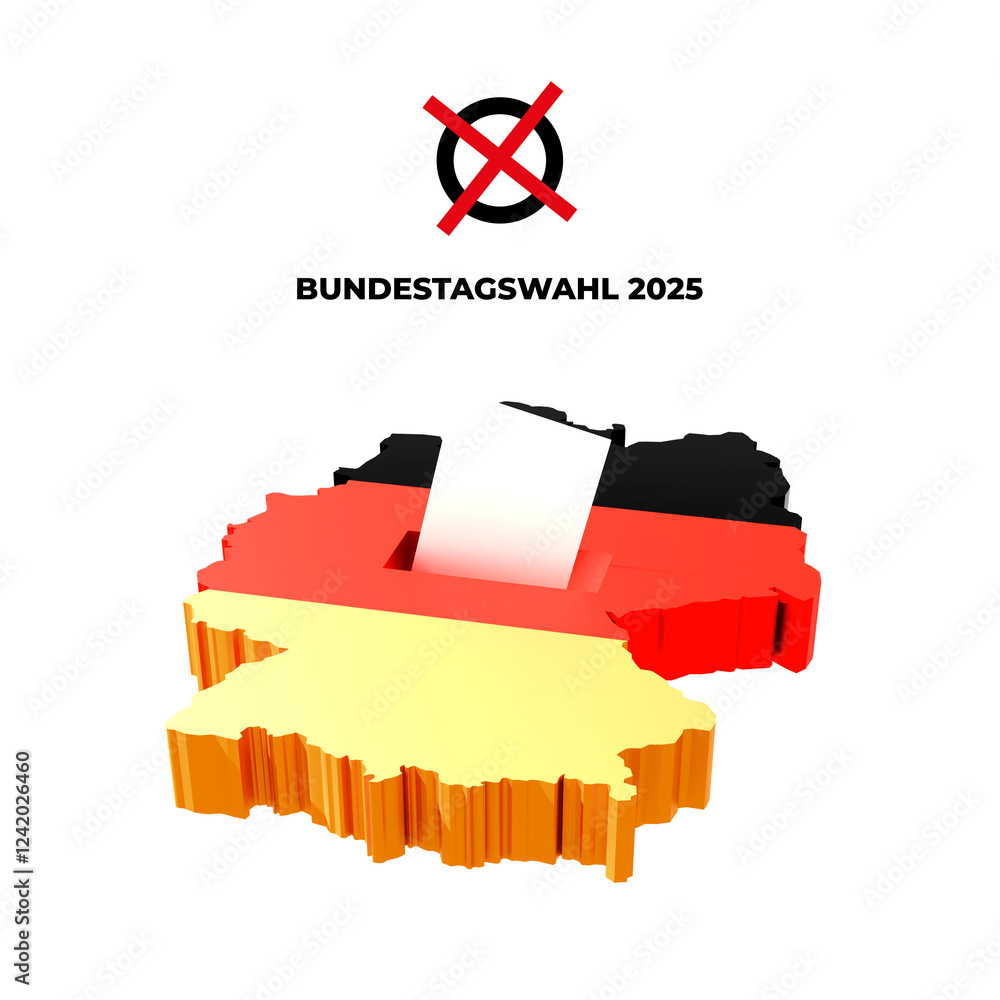 Bundestagswahl 2025, German Federal Election. Ballot box with German ...