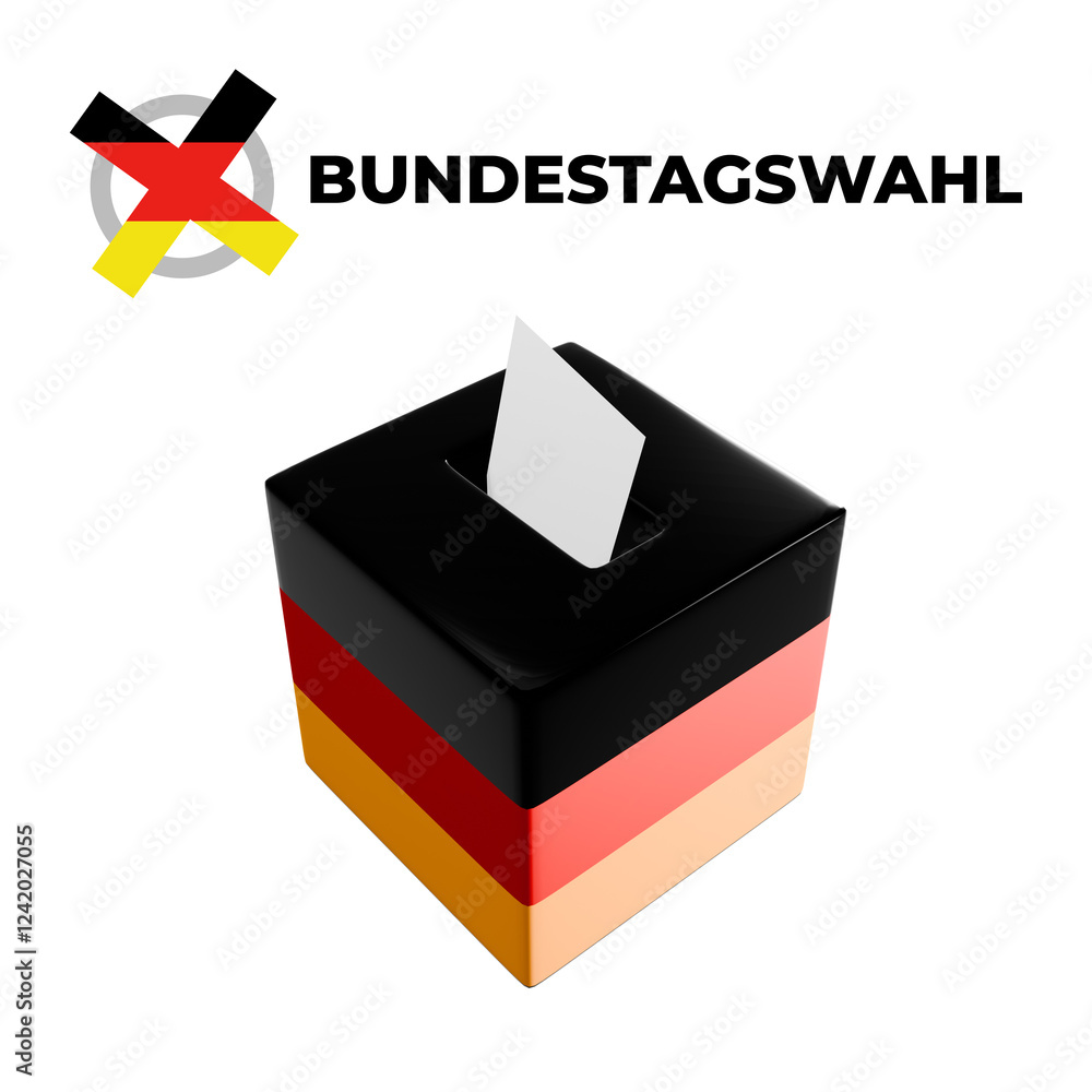 Bundestagswahl 2025, German Federal Election. Ballot box with German ...