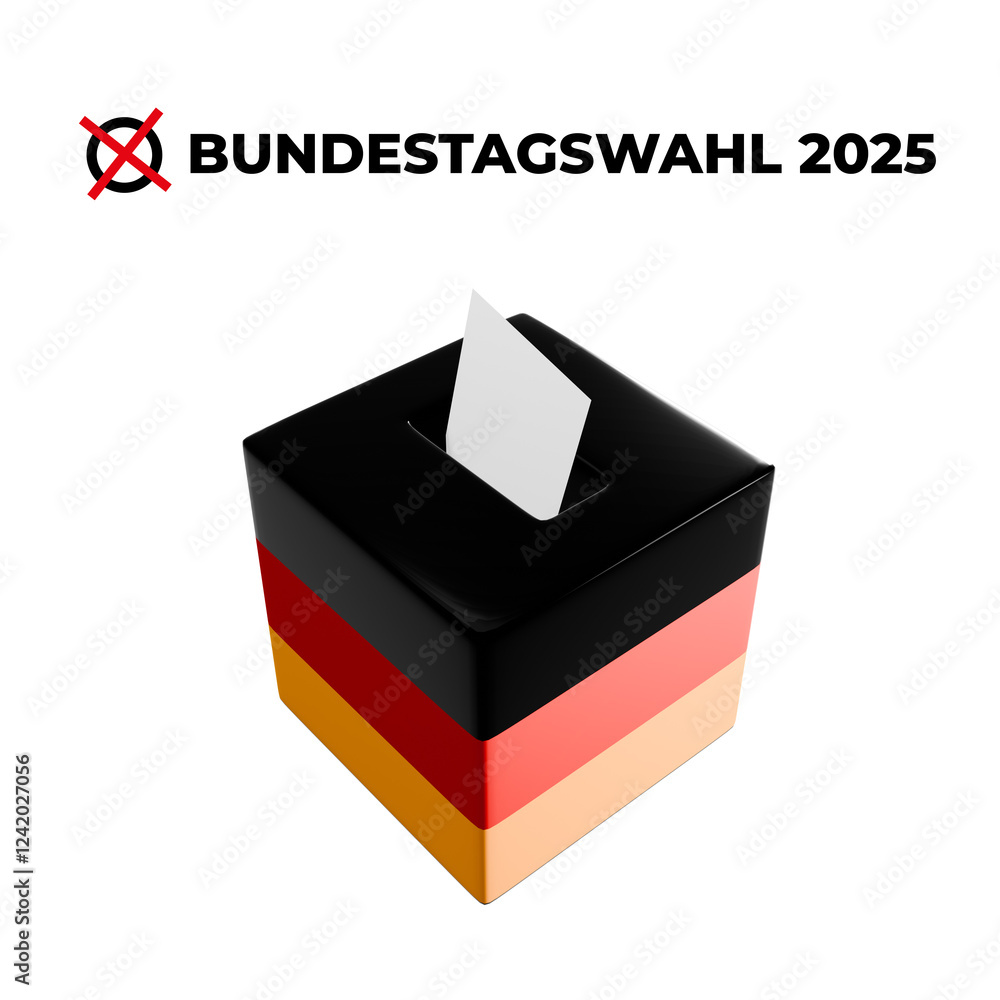 Bundestagswahl 2025, German Federal Election. Ballot box with German ...