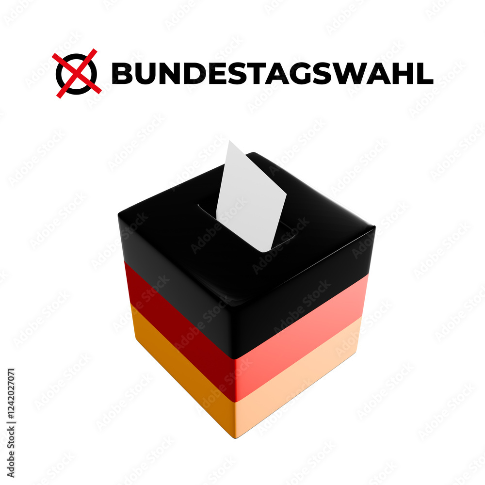 Bundestagswahl 2025, German Federal Election. Ballot box with German ...