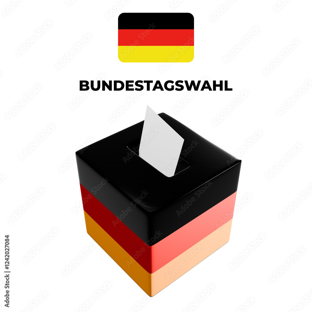 Bundestagswahl 2025, German Federal Election. Ballot box with German ...
