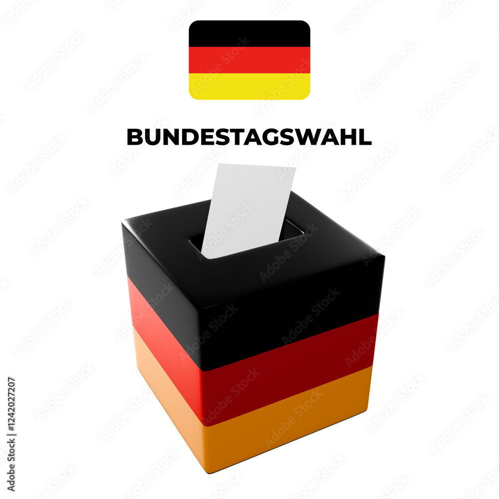 Bundestagswahl 2025, German Federal Election. Ballot box with German ...