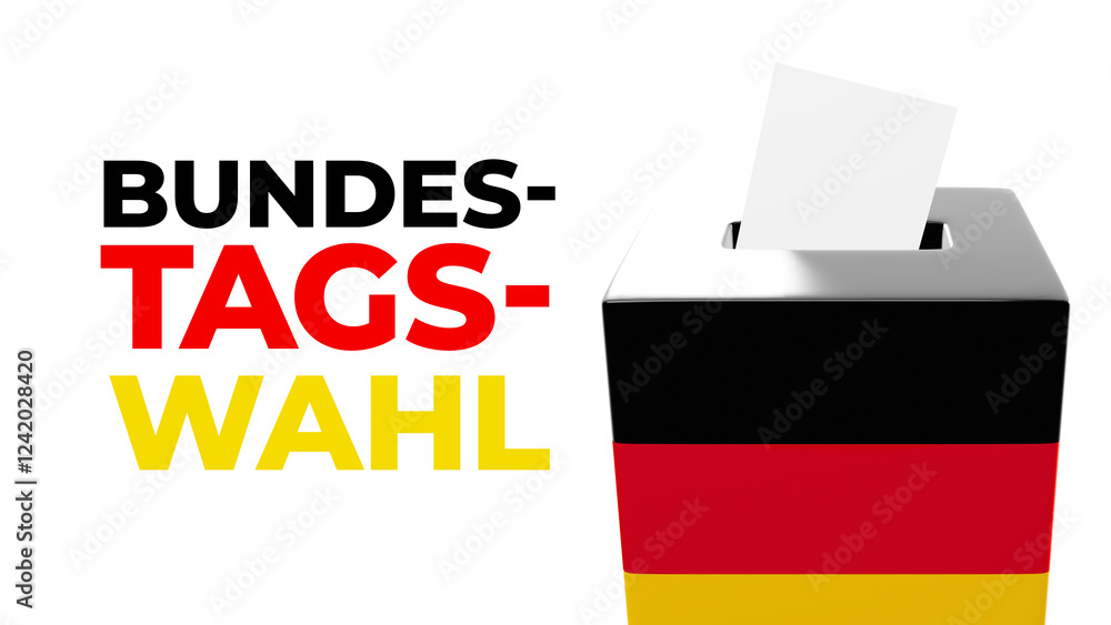 Bundestagswahl 2025, German Federal Election. Ballot box with German ...