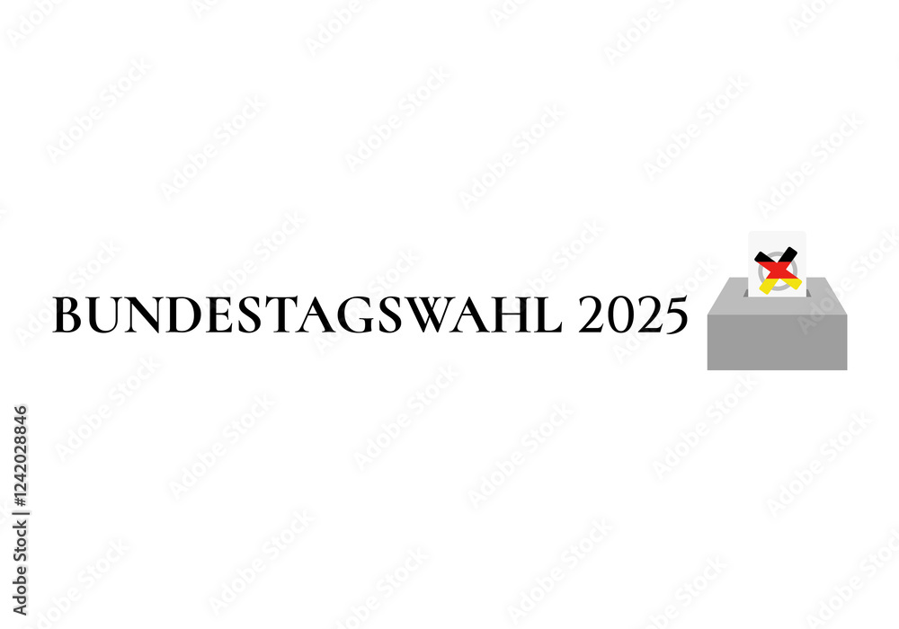 Bundestagswahl 2025, German Federal Election. Ballot box with German ...