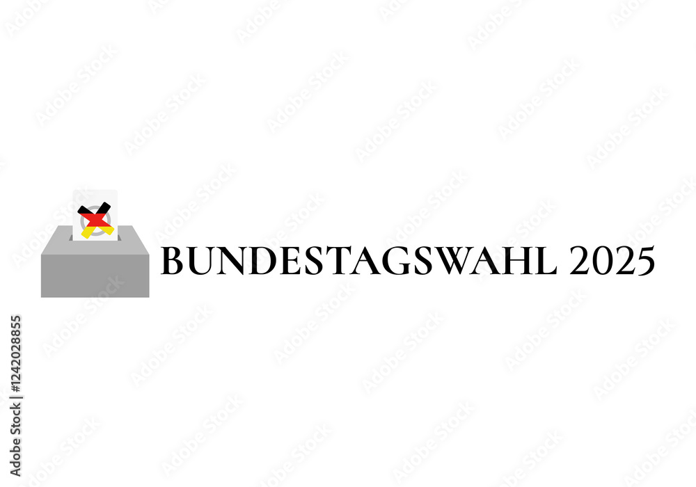 Bundestagswahl 2025, German Federal Election. Ballot box with German ...