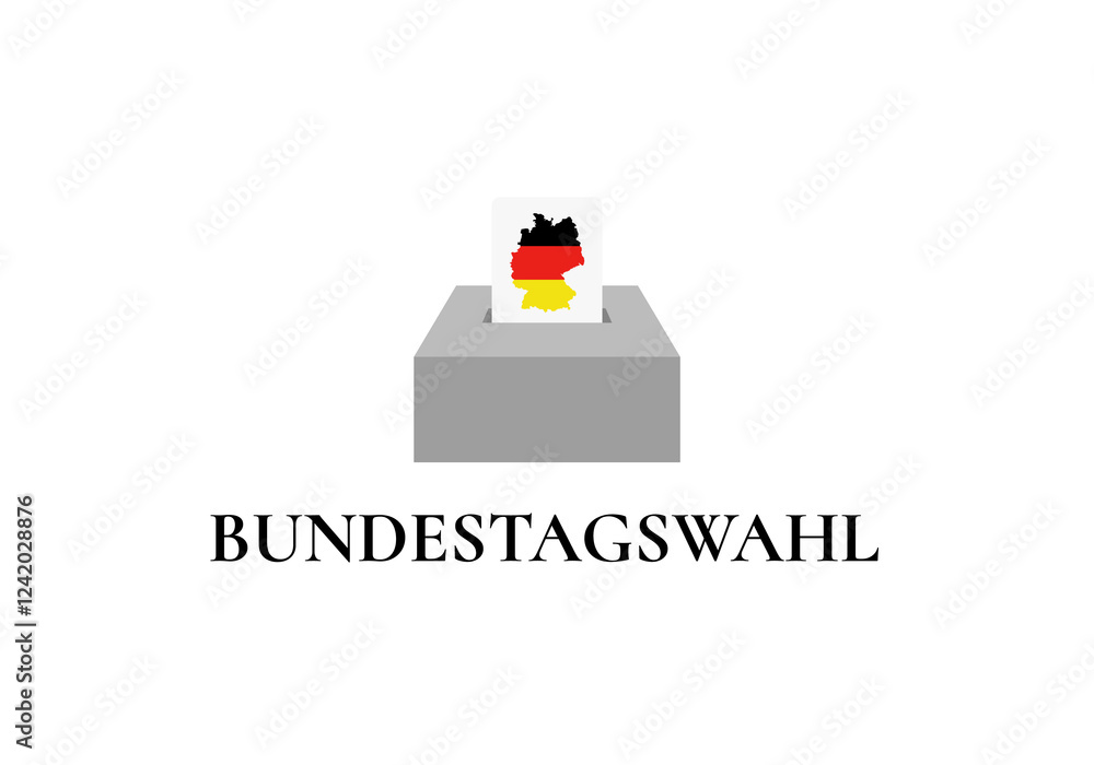 Bundestagswahl 2025, German Federal Election. Ballot box with German ...