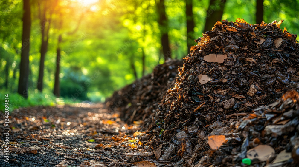 Piles of plastic waste symbolize environmental degradation, chaos, and ...