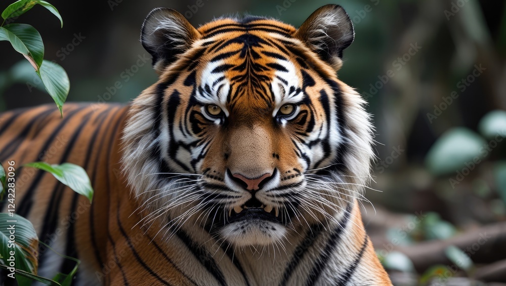 Angry tiger,Sumatran tiger (Panthera tigris sumatrae) beautiful animal ...