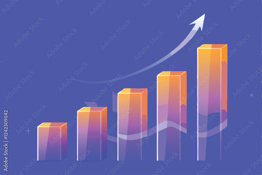 Generate a vibrant background image featuring dynamically rising bar ...