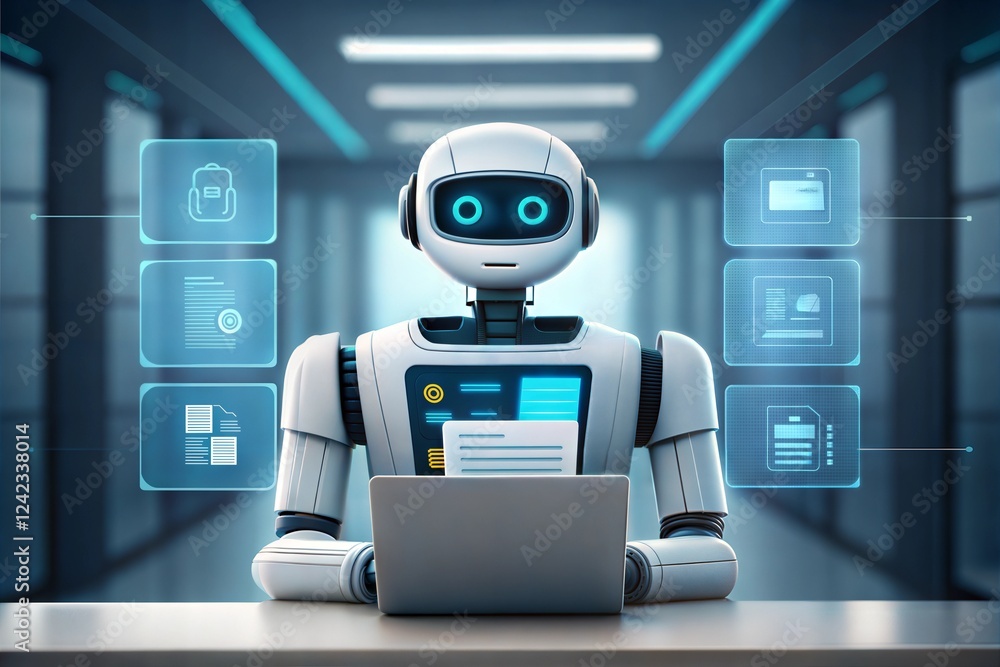 Foto de Stock AI robot process automation RPA Document management ...