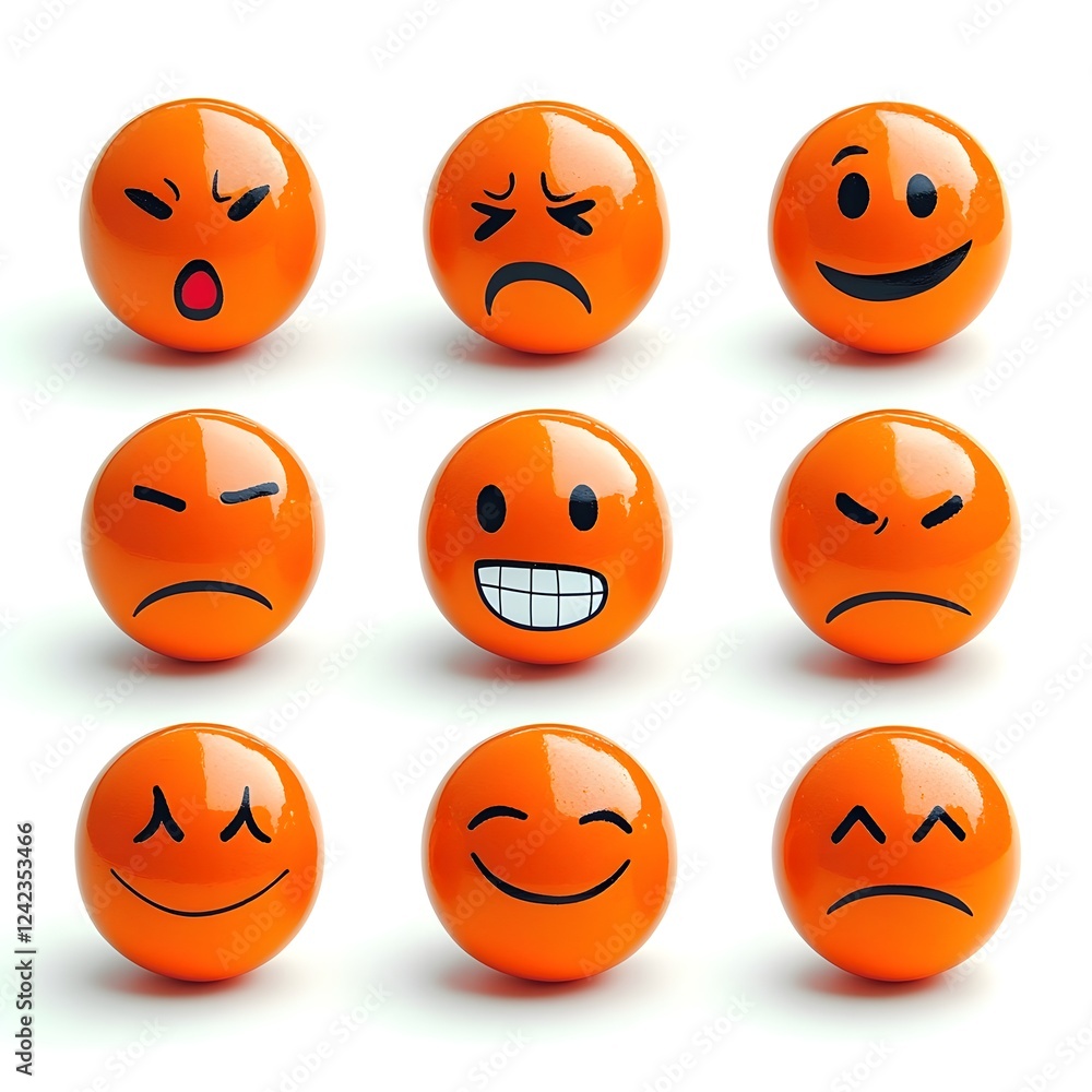 Expressive Cartoon Spheres Depicting Genuine Human Emotions in Clear ...