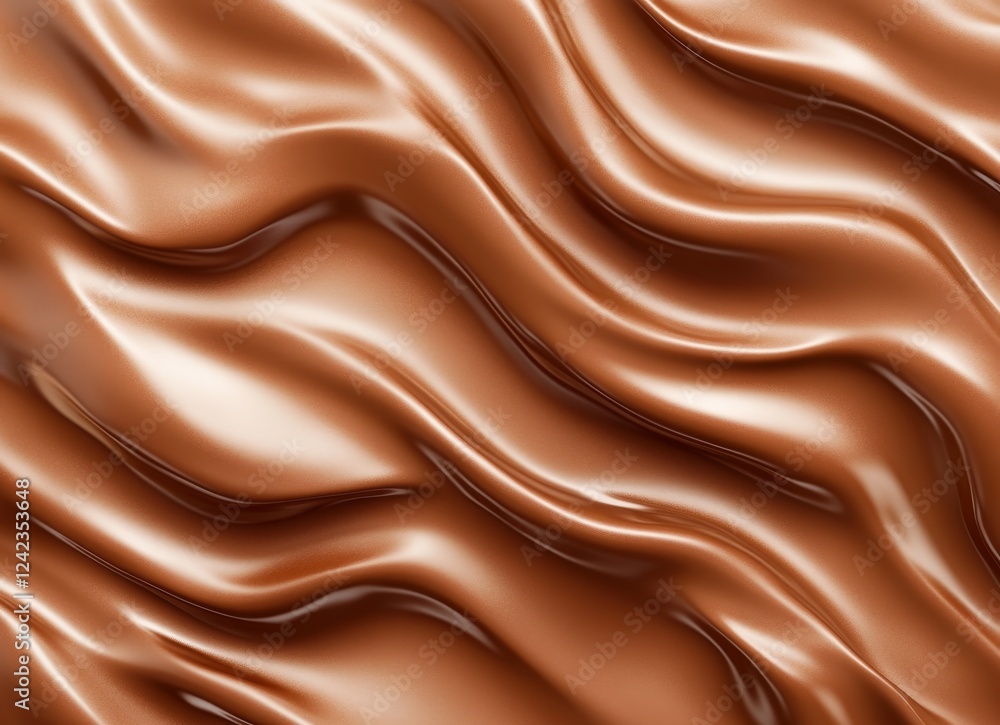 Melted chocolate waves, background blur, food texture, packaging design Stock Photo | Adobe Stock