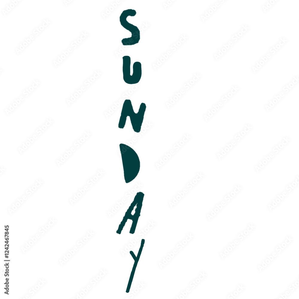 Happy Sunday lettering vector illustration. hand drawn lettering. Happy ...