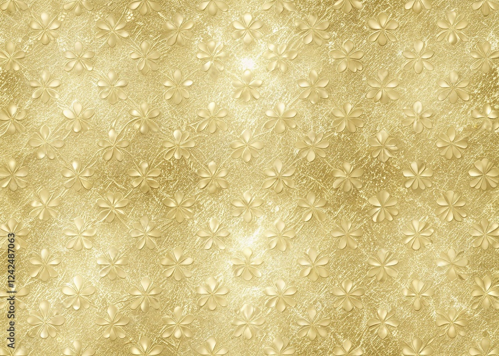Seamless Cream & Gold Luxury Paper Texture, Macro Tileable Background ...