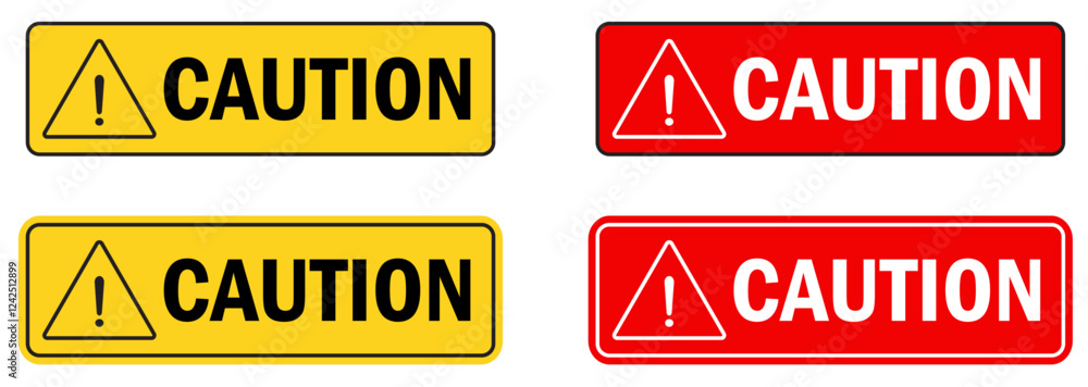 Caution icons. Symbols danger and warning signs. Caution warning signs ...