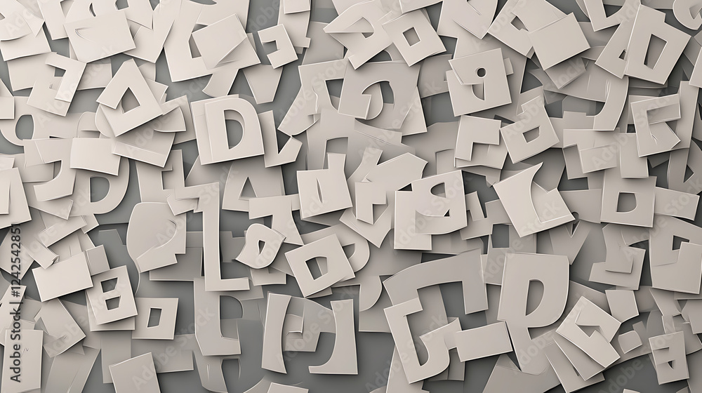 Ilustración de Stock Ransom Gray Note English Font Alphabet Cut out ...