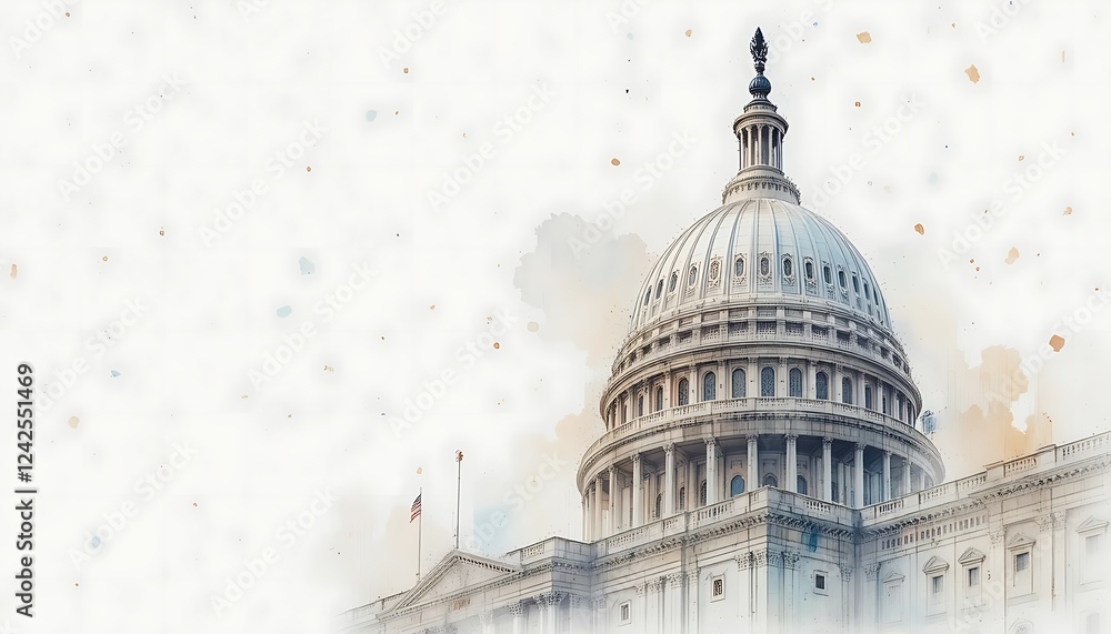 Stunning Watercolor Painting of the Wisconsin State Capitol Building ...