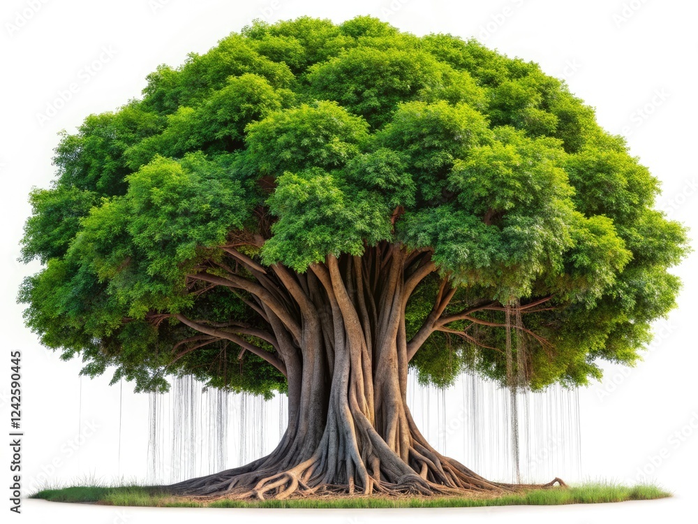 High-resolution PNG of a majestic banyan tree, isolated on a ...