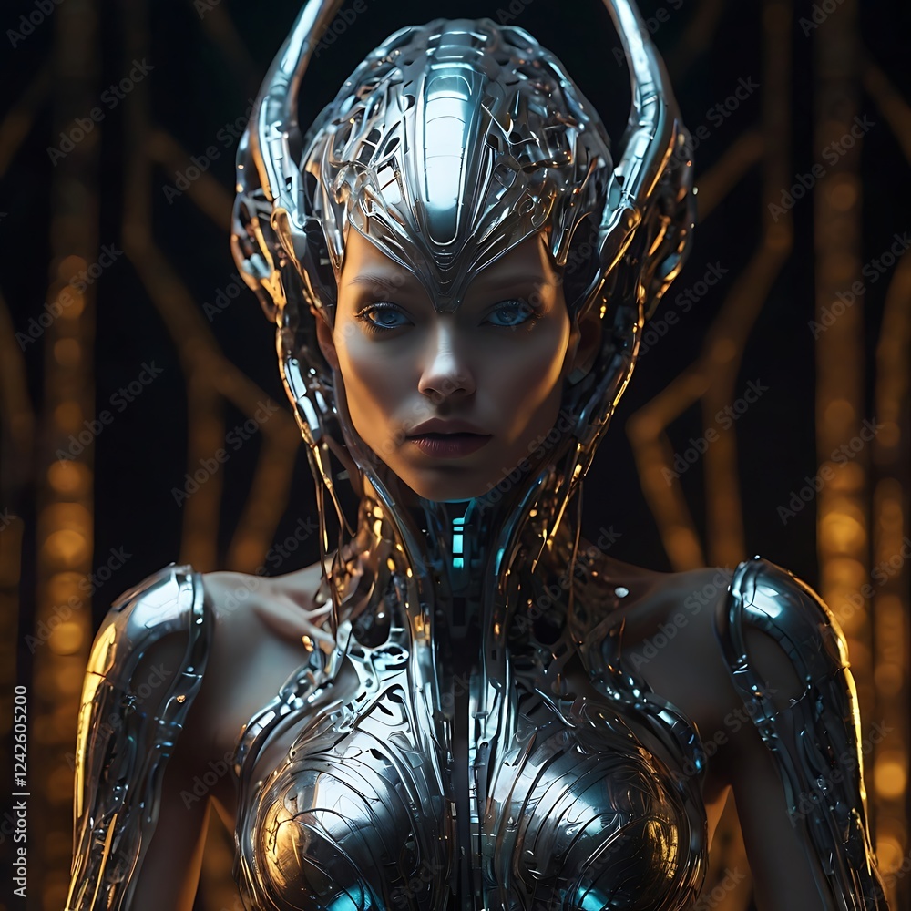 Foto de Stock Discover the Goddess of AI, a powerful and mystical ...