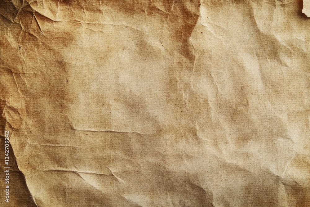 Crumpled aged paper texture background; design element Stock Photo ...