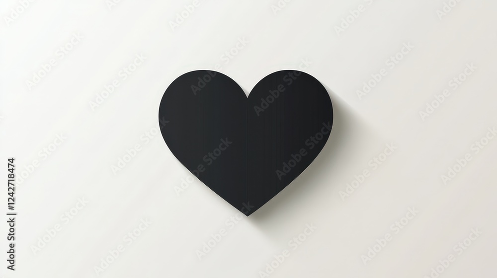 Black Heart Symbol: A simple yet powerful image featuring a solid black ...