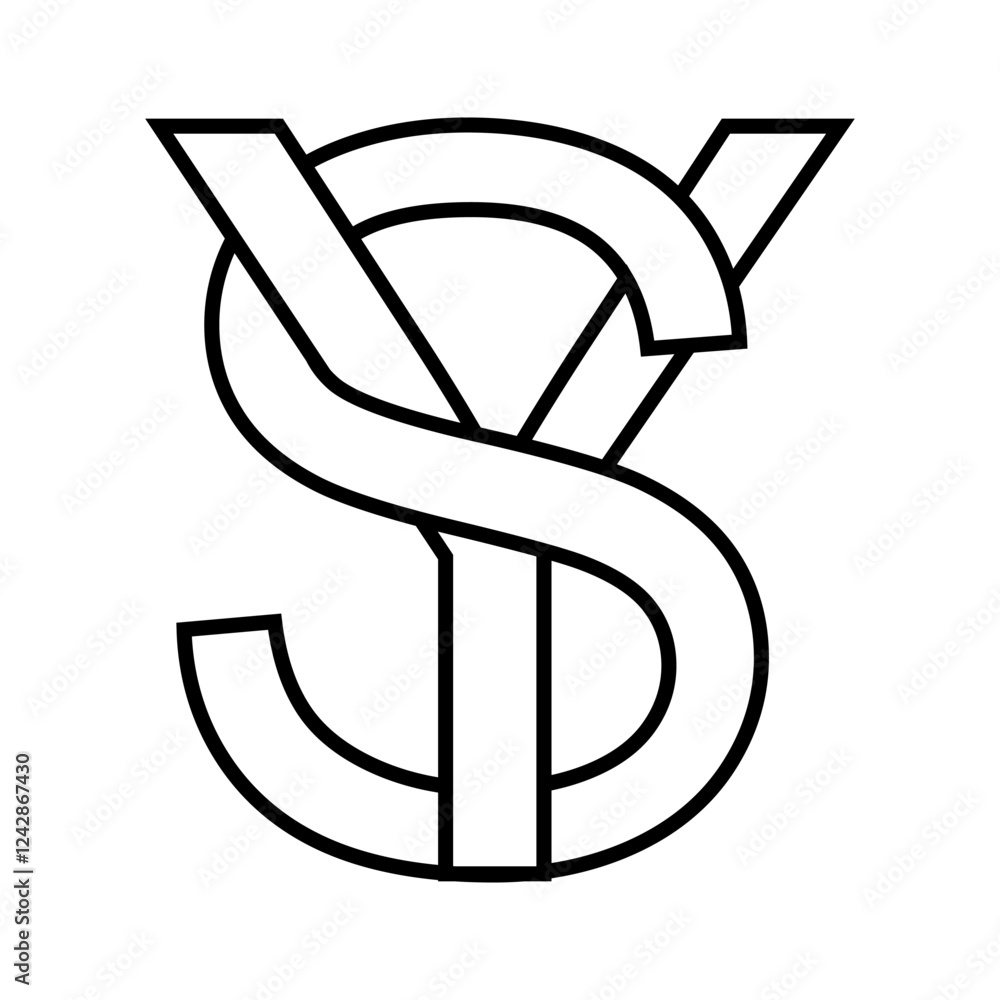 Vector de Stock Logo sign sy ys icon, double letters logotype y s ...
